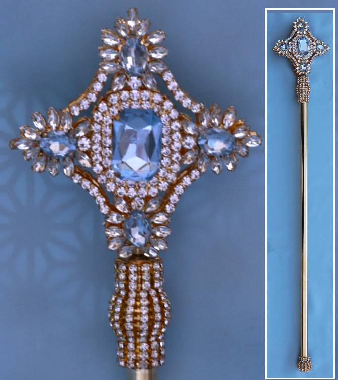 Imperial Rhinestone Gold Light Blue Scepter – CrownDesigners