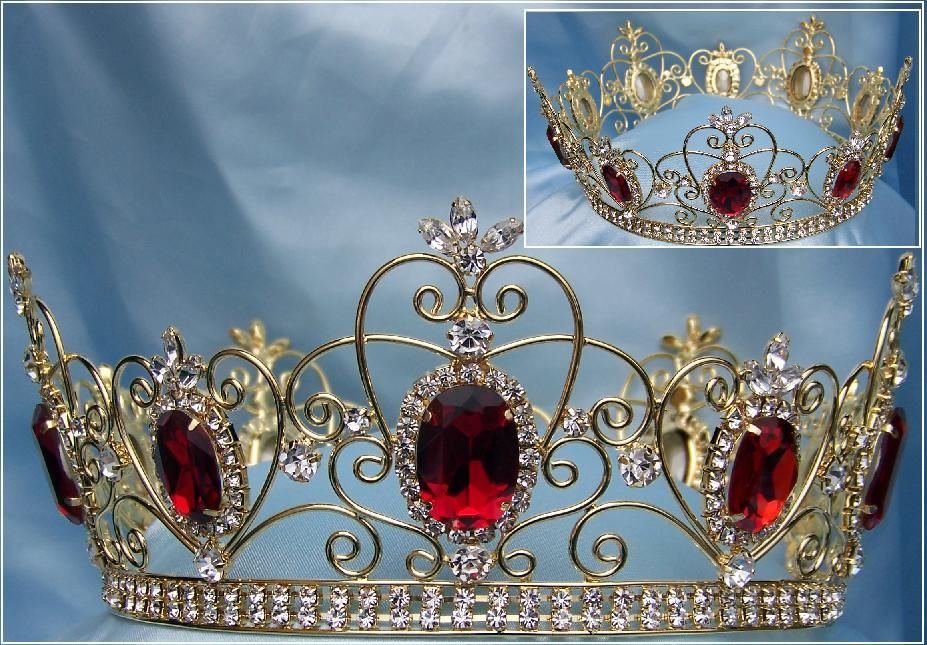 Imperial Celtic Jeweled Unisex Gold Ruby Red Rhinestone Crown ...