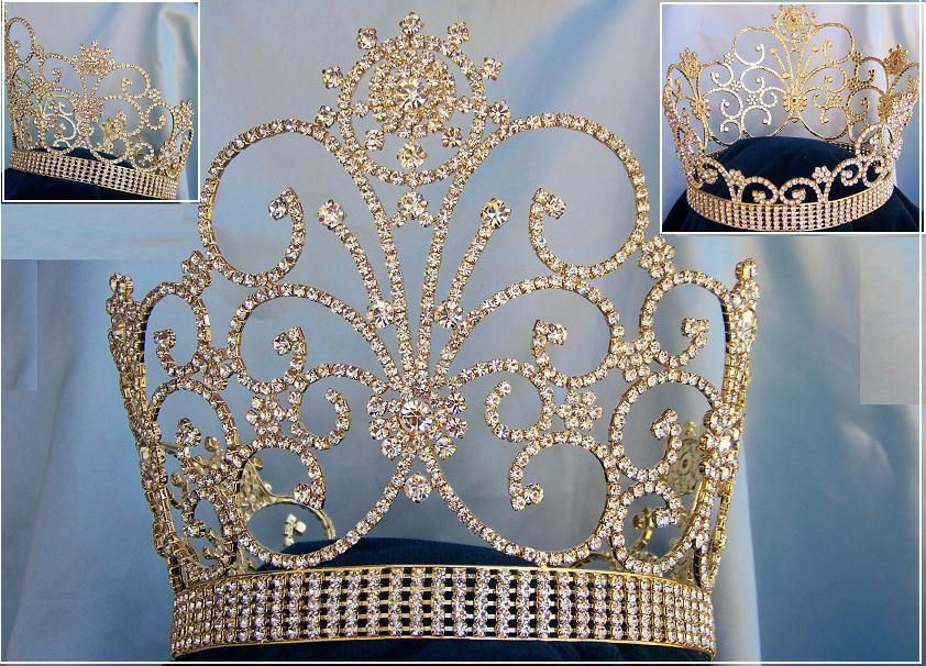 Beauty Pageant Rhinestone Butterfly Crown Gold Crown – CrownDesigners