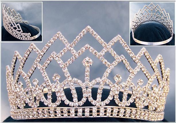Beauty Pageant Rhinestone Contoured Crown Tiara – CrownDesigners