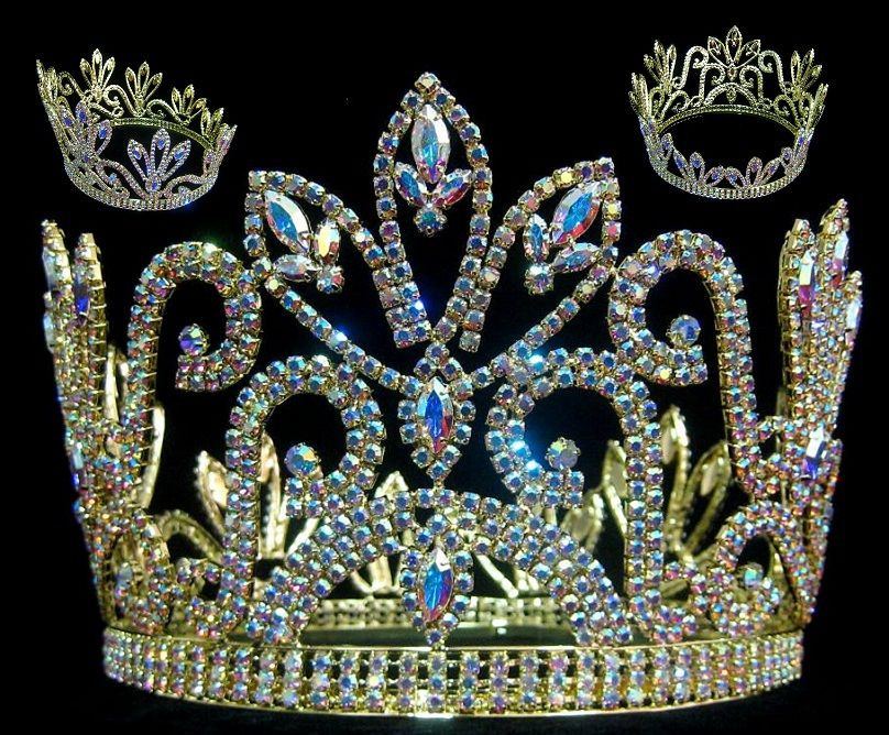 Mariola Rhinestone Beauty Full Round Gold AB Pageant Crown – CrownDesigners