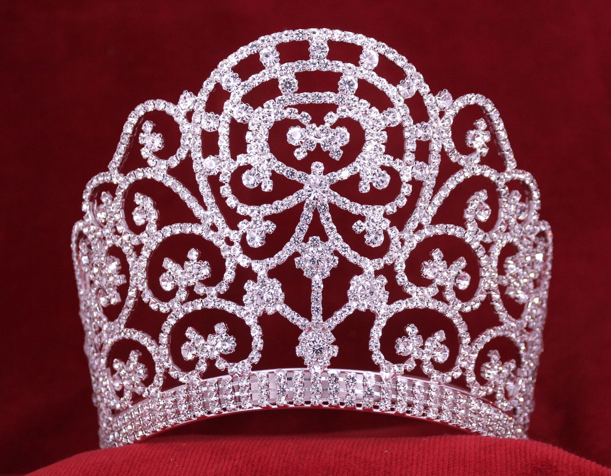 Adjustable Contoured Beauty Queen Rhinestone Silver Crown – CrownDesigners