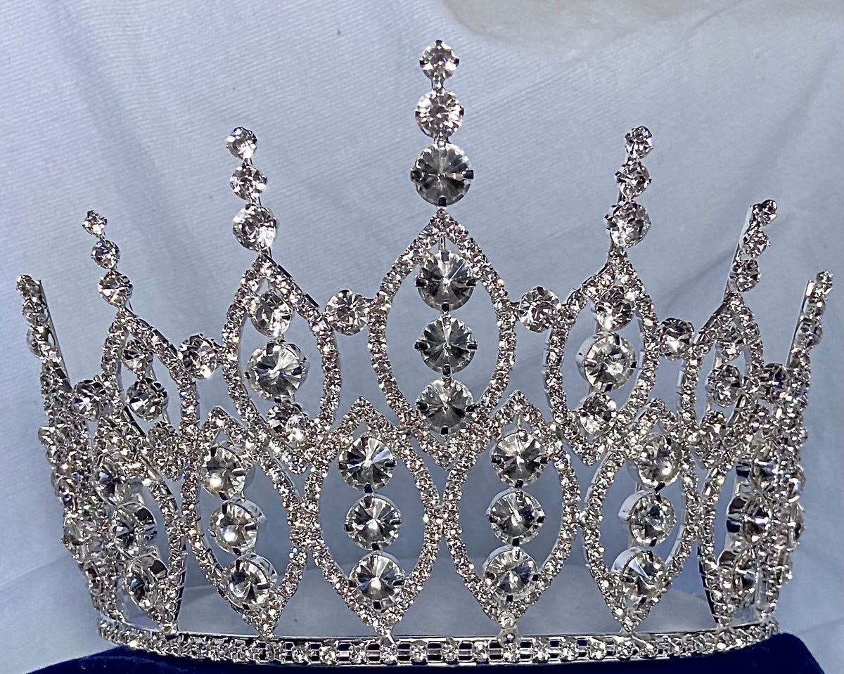 Queen of The 7 Seas Rhinestone Adjustable Crown Tiara – CrownDesigners